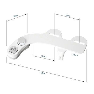 Button Bidet , Dual Nozzle Toilet Attachment