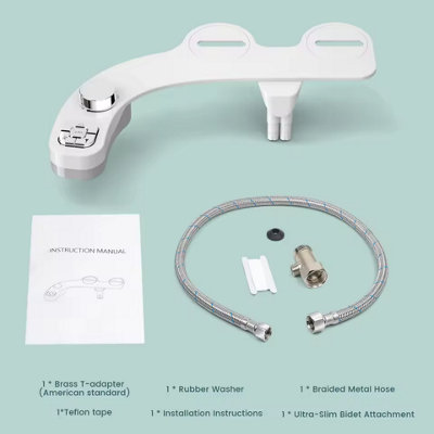 Button Bidet , Dual Nozzle Toilet Attachment