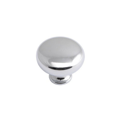 Button Kitchen Cabinets Round Knob, 31mm Diameter, Chrome