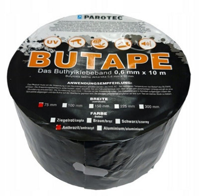 Butyl Black Sealant Tape Performance Waterproof 10m 75mm