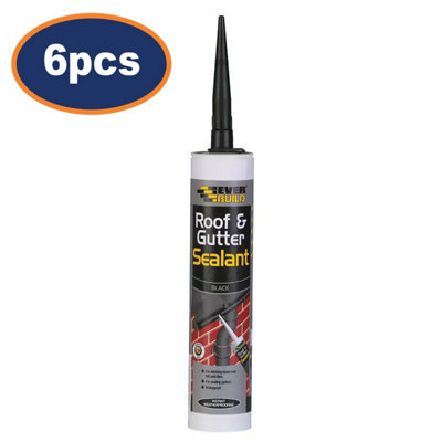 Butyl Sealant Everbuild Black 6pcs Roof & Gutter 295ml Concrete Masonry ...