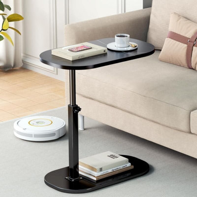 C Shaped Side Table, Adjustable Height Slim End Table, 360 degrees ...