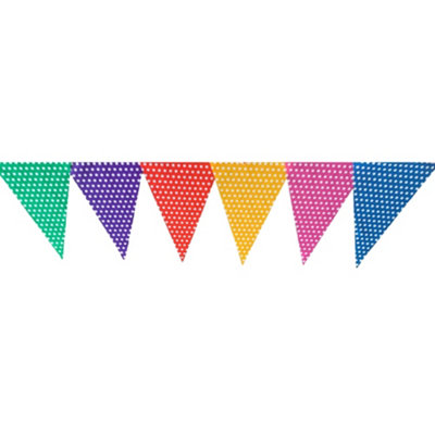 C1015 Polka Dot Bunting with Orange String 10m with 20 Pennants