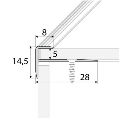 C24 28 x 14.5mm Anodised Aluminium LVT Stair nosing Edge Profile For ...