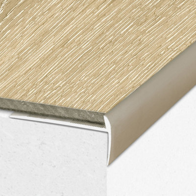 C27 44 x 20.5mm Anodised Aluminium LVT Stair nosing Edge Profile For ...