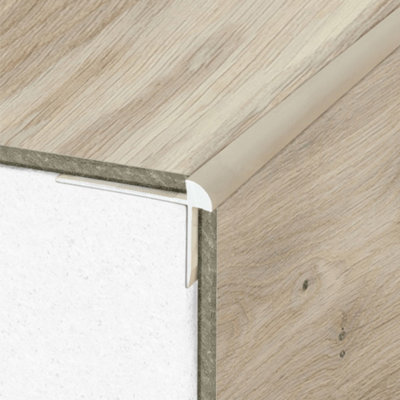 C29 42 x 28mm Anodised Aluminium LVT Stair nosing Edge Profile For 5mm ...