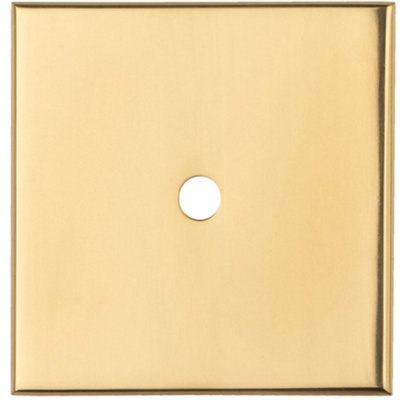 Cabinet Door Knob Backplate - 40mm x 40mm Polished Brass Cupboard ...