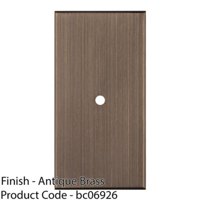 Cabinet Door Knob Backplate - 76mm x 40mm Antique Brass Cupboard Handle ...