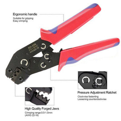 Cable Crimper Non insulated Electrical Ferrule Ratchet Wire Plier ...