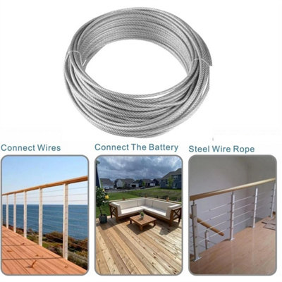 Cable Railing Kit Wire Rope Kit Fence Wire Roll Kit Vine Eyes