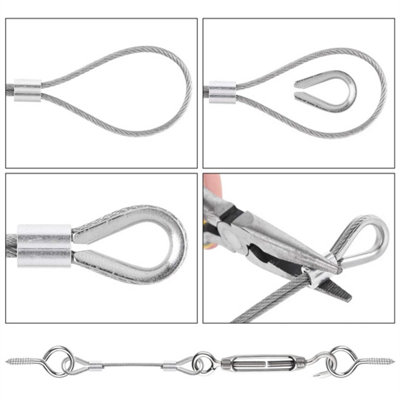 Cable Railing Kit Wire Rope Kit Fence Wire Roll Kit Vine Eyes