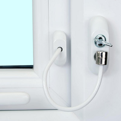 Cable Window Restrictor Locking - Timber or UPVC Safety Security Lock ...