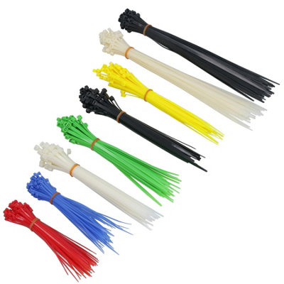 Cable Zip Ties Wraps Fasteners Plastic Nylon Various Sizes Multi Colour ...