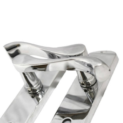 Cadenza Door Handles on Backplate Chrome Scroll Bathroom Lock Set