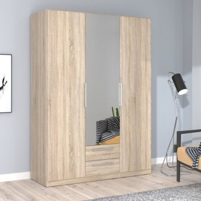 CADIXO Sliding Door Wardrobe with Mirror Modern Bedroom Storage Hanging ...