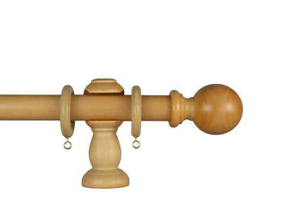 Caecus Wooden Poles 28mm 240cm Natural Includes 24 Rings