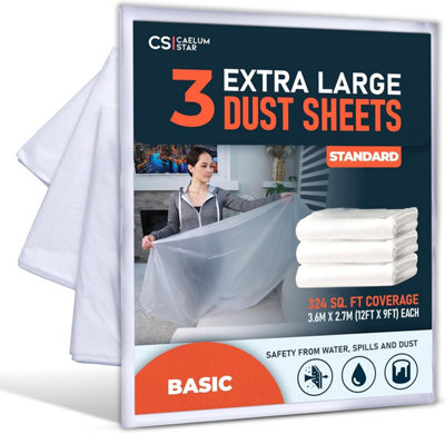 Caelum Star CS 3 Pack Extra Large Plastic Dust Sheets for Decorating 3. ...