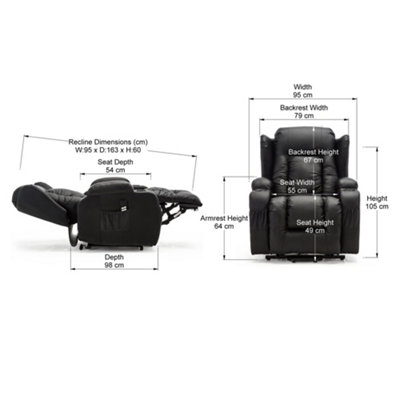 Caesar Dual Motor Electric Rise Recliner Bonded Leather Armchair ...