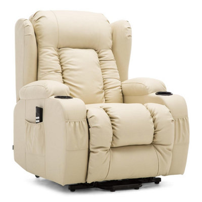 Caesar Dual Motor Electric Rise Recliner Bonded Leather Armchair ...
