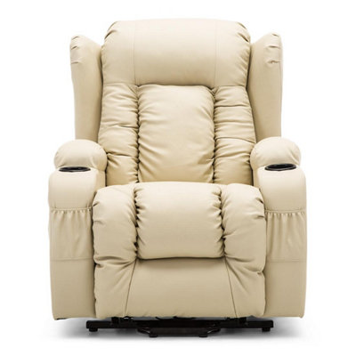 Caesar Dual Motor Electric Rise Recliner Bonded Leather Armchair ...