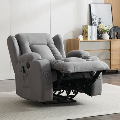 Fabric recliner with heat and massage store