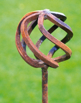 Cage Ball Pinn Large (70Mm) Support 5Ft (Bare Metal/Natural Rust) (Pack ...