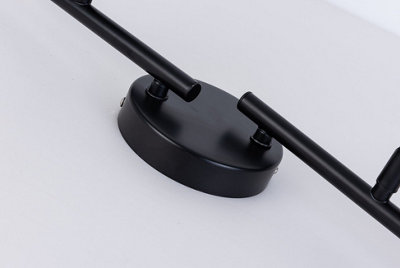 Caged Bar Ceiling Light, 4 Lights E27 Cap, Black Vintage Finish, LED ...
