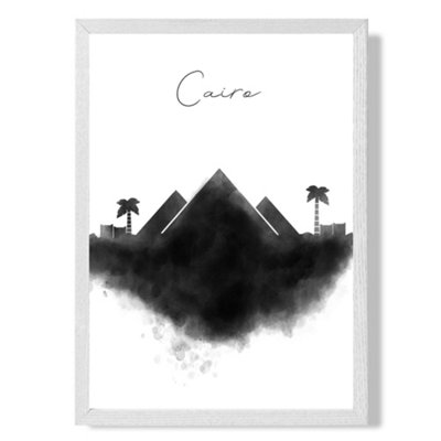 Cairo Watercolour Skyline City Poster with Hanger / 33cm / White | DIY ...