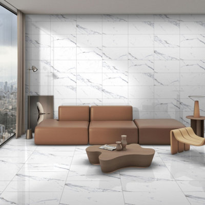 Calacatta Bronze 600mm x 300mm Matt Indoor Wall & Floor Tile - Box of 5 ...