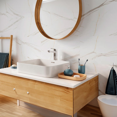 Calcatta White VILO SPC Wall Panel Pack of 4 1200mm x 600mm per tile 2 ...