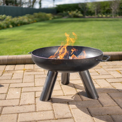 Caldera Fire Pit Bowl - Weatherproof Metal Outdoor Garden Log Wood ...