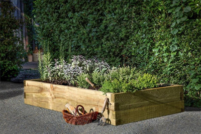 Caledonian Wooden Rectangular Raised Bed 90 x 180cm