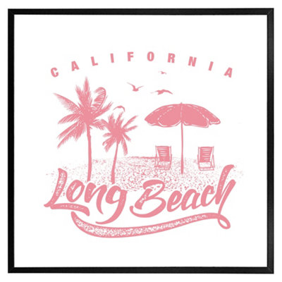 Cali long beach (Picutre Frame) / 16x16" / White | DIY at B&Q