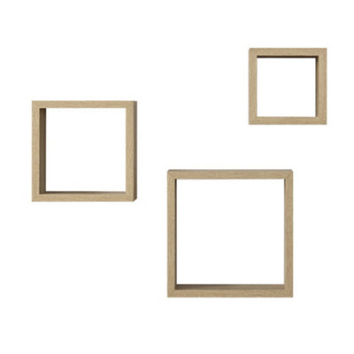 Cali Wall Floating Cube Box Shelf/Shelves Set of 3 Wall Hanging Display ...