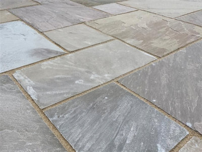 Calibrated 22mm Indian Stone Patio Paving Raj Blend Sandstone (16.5m2 ...