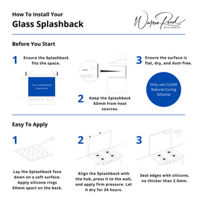 Calista Vale: 00028 Premium Glass Kitchen Splashback W900mm x H750mm