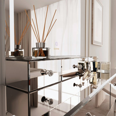 Callie x Ivy Silver LED Mirror Dressing Table | DIY at B&Q