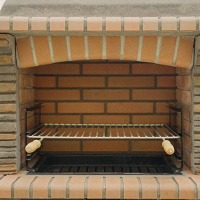 Callow 402L Stone Masonry Barbecue BBQ With Grill and Side Tables
