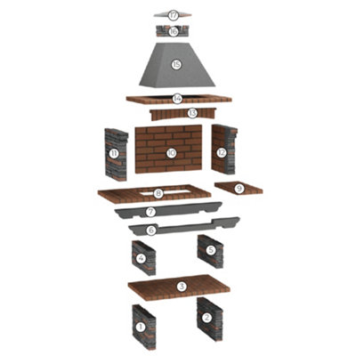 Callow 421D Mediterrani Slate Charcoal Masonry BBQ