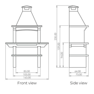 Callow 421L Huge Mediterrani Stone Masonry BBQ - Charcoal BBQ