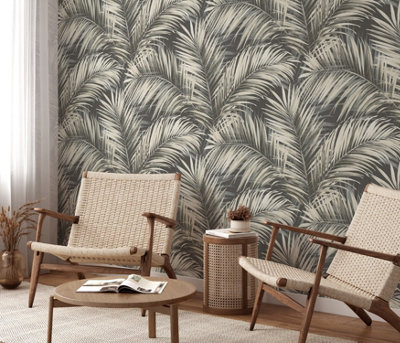 Calvado - Textured Embossed Wallpaper in Black