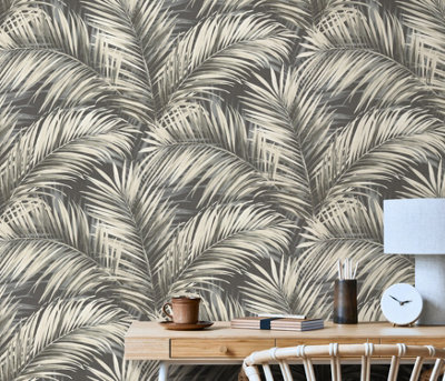 Calvado - Textured Embossed Wallpaper in Black