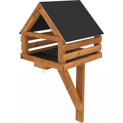 Calvine Wall-Mounted Bird Table with Slate Effect Roof