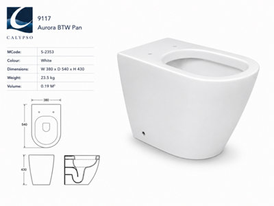 Calypso Aurora Modern White Ceramic Back to Wall Floor Standing ...