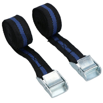 Cam Buckle Tie Down Straps Rope Strap Grip 1in x 2.5 Metres 2 Pack