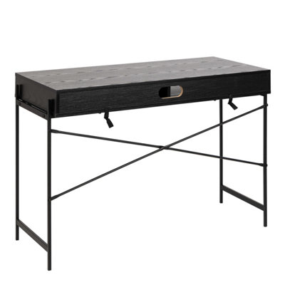 Cambridge Black Ash Office Desk with Sliding Mesh Door 1100 x 500 x 750 mm