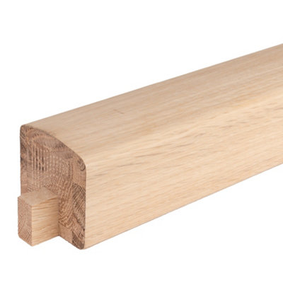 Cambridge Black Metal Rails Oak Grooved Handrail and Base Rail Set For ...