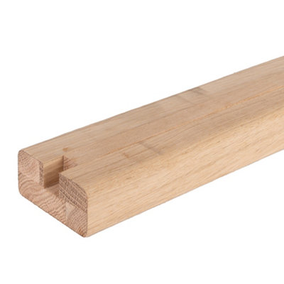 Cambridge Black Metal Rails Oak Grooved Handrail and Base Rail Set For ...