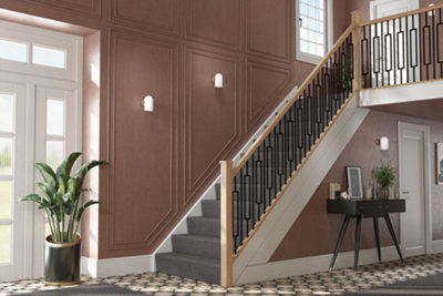 Cambridge Black Metal Rails Oak Grooved Handrail and Base Rail Set For ...