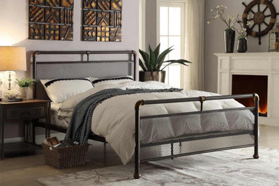 Industrial style double bed store